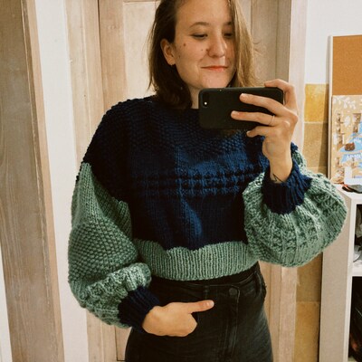 Knitting Pattern hazy Skies Sweater Digital Download Beginner Friendly ...