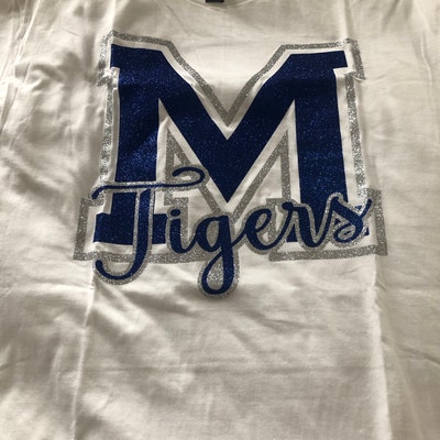 Customizable Spirit Shirt With Mascot and Letter School Colors Spirit ...