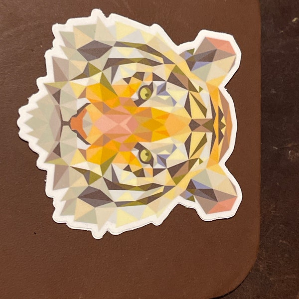 Geometric Tiger Sticker, Kaleidoscope Tiger Face Decal, King Tiger ...