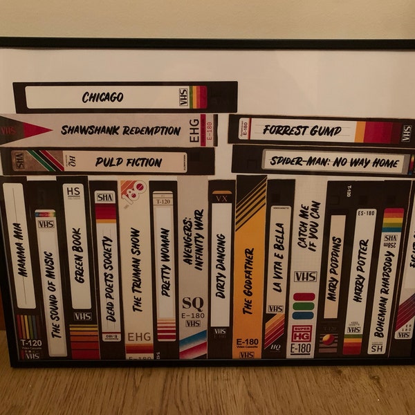 Personalised Retro Video Tape Print / Poster - Add Your Favourite X20 ...