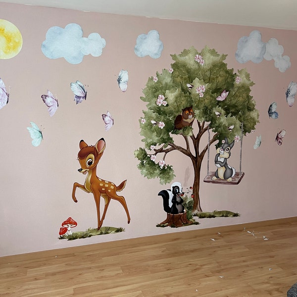 Bambi Wall Decal for Nursery, Bambi Wall Sticker, Bambi Wall Art for ...