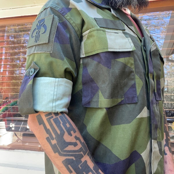 Original Swedish Army M90 Jacket Splinter Camouflage Field Combat Shirt ...