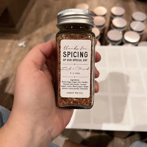 Thanks for Spicing up Our Special Day Homemade Spice Blend Jar Label ...