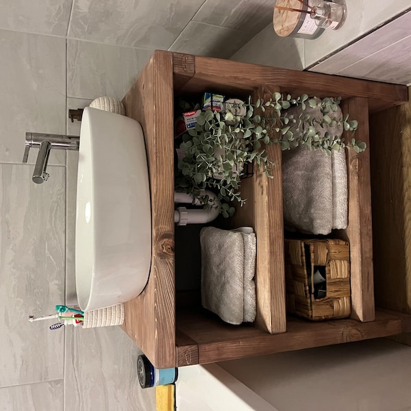 Rustic Wash Stand Sink Unit Handcrafted Basin Unit Wooden Vanity Rustic ...