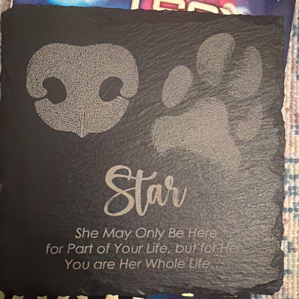 Custom Paw and Nose Print Slate • Personalized Pet Memorial Keepsake ...