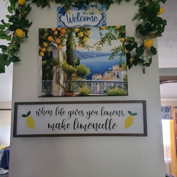 Limoncello Sign: Lemon Kitchen Decor, Italian Summer Decor - Etsy