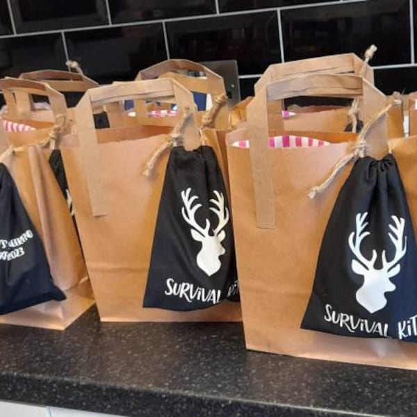 Stag Survival Kit Bag, Optional Custom Text on the Reverse, Perfect for ...