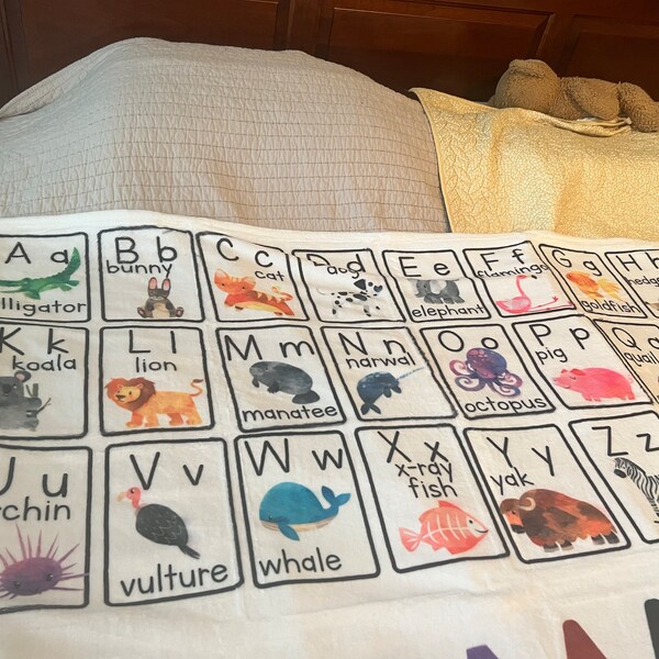 Animal Alphabet Flash Cards, Alphabet Watercolor Flashcards, Preschool ...