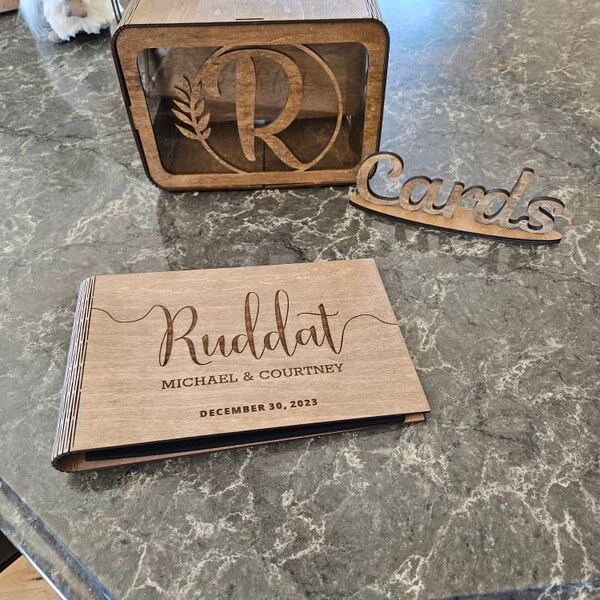 Unique Boho Wedding Card Box With Slot, Wooden Envelope Box Decor ...