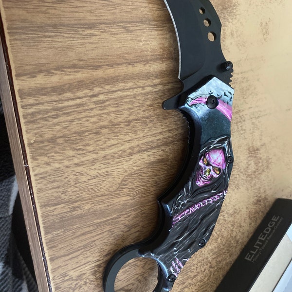 7” Skull Grim Reaper Tactical Claw Karambit Assisted Open Folding ...
