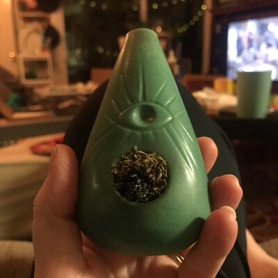 Mystic Eye Ceramic Pipe, Jade Stone Matte Glaze Smoking Pipe, Handmade ...