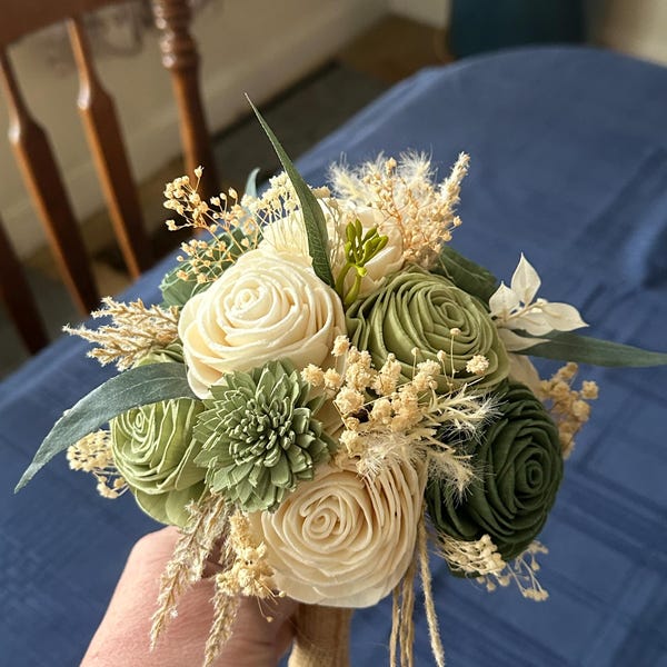 Hunter Green, Wedding Bouquet, Bridal Bouquet, Sola Flower, Wedding ...