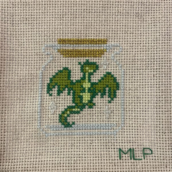 Dragon Cross Stitch Pattern - Dragon Jar Cross Stitch - Dragon ...