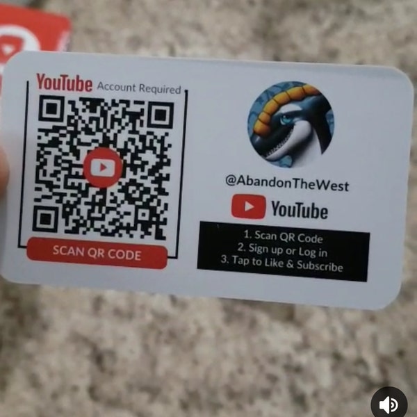 Youtube Business Card, Logo QR Code Design, Subscribe Cards, Like Cards ...