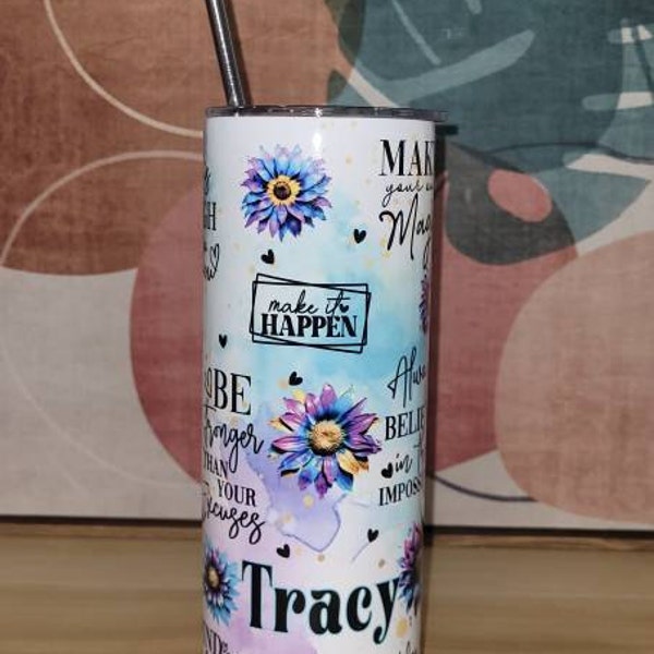 Positive Affirmations Tumbler Wrap Inspirational Tumbler Positive