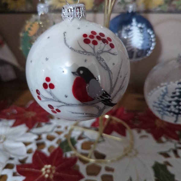 White Lotus Flower Christmas Tree Ornament - Art Glass Light Catcher ...