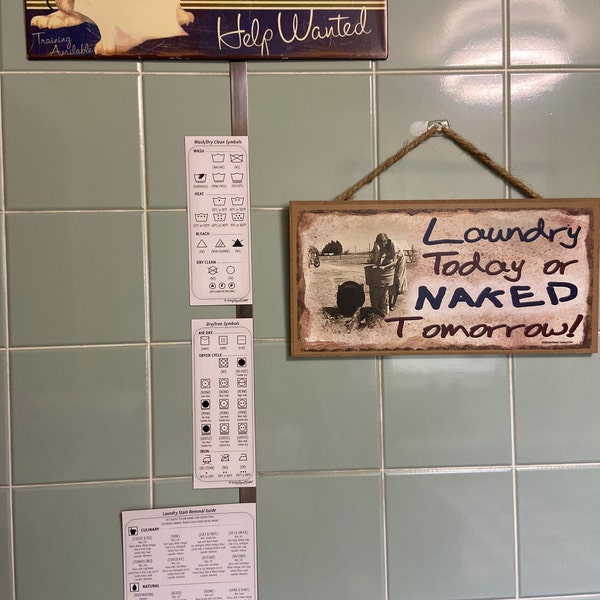 Laundry Room Guide Magnet Chart, Laundry Symbol Care Instructions ...
