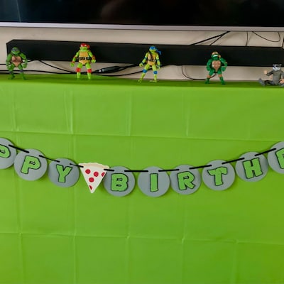 Teenage Mutant Ninja Turtle Banner, TMNT Party Banner, Ninja Turtles ...