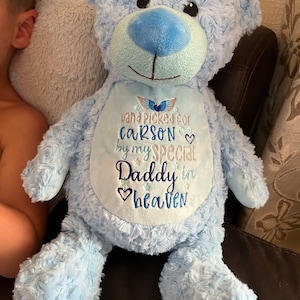 Hand Picked From Heaven Teddy Bear, Personalised Memorial Teddy Bear ...