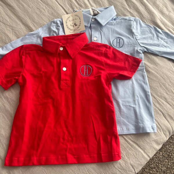 Baby Blue Long Sleeve Monogrammed Polo Shirt, Boy Polo Shirt, Boy ...