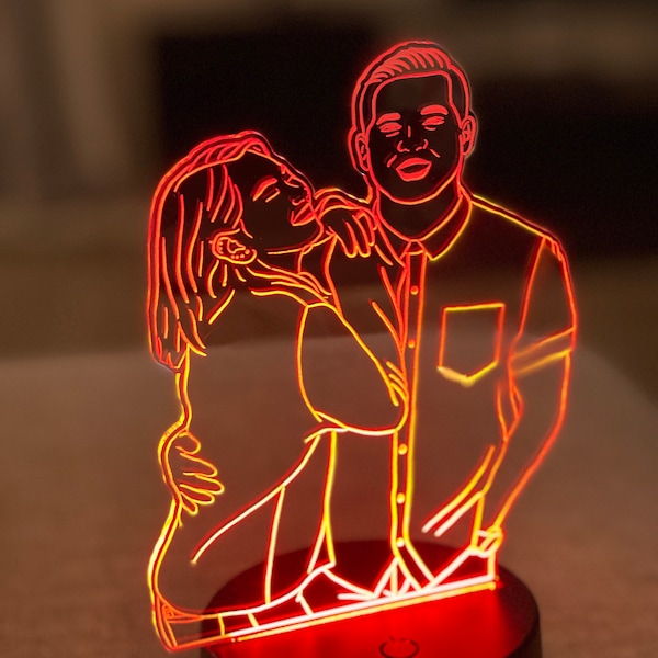 Custom LED Acrylic Light | LED Sign | LED Lamp | Drawing From Photo - Etsy