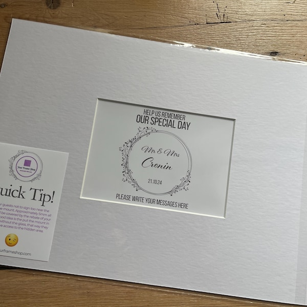 Personalised Wedding Signature Photo Mount - Bespoke Mount Boards for ...