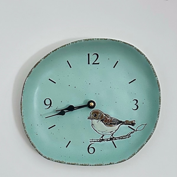 Bunny Clock, 8.5 Inch SILENT Ceramic Wall Clock, Brown Bunny Rabbit ...
