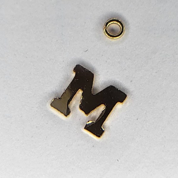 14K Gold Filled Initial Block Letter Charm Drop Small Tiny Personalized ...