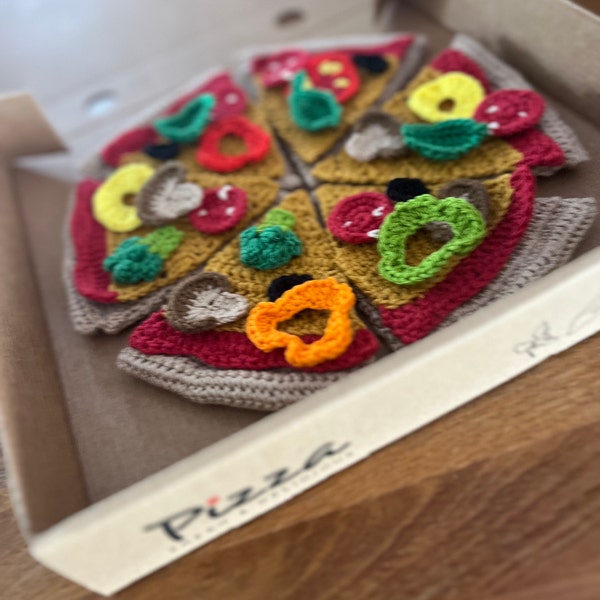 Crochet Pattern| Crochet Pizza Play Set | Pepperoni Shrimp Ham Octopus ...