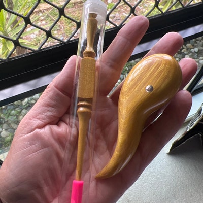 Osage Orange Aficot/laying Tool Matching Set With Abalone Accents - Etsy