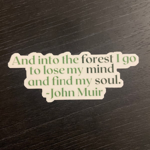 Nature Sticker - John Muir Forest Vinyl Sticker for Water Bottle, Phone ...