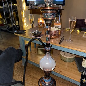 Burned Design LARGE Original Copper Hookah Set, Unique Handmade Turkish ...