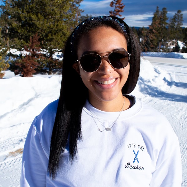 Embroidered It's Ski Season Sweatshirt Christmas Apparel Oversized ...