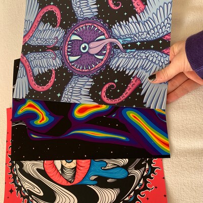 Trippy Colourful Body A4 Art Print Female Body Art Body - Etsy