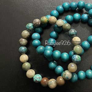 6mm Matrix Turquoise Gemstone Red Mosaic Round 6mm Loose Beads | Etsy