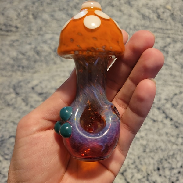 Mushroom Glass Smoking Pipe, Shroom Glass Pipe, Mushroom Pipe, Color ...