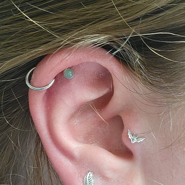Dainty 14k Solid Gold CZ Cross Piercing, Minimalist Cross Helix, Tiny ...
