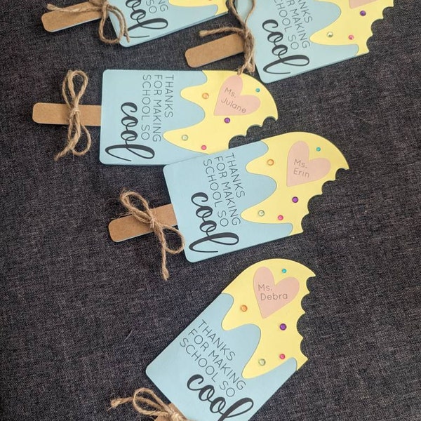 Popsicle/ice Cream Pop Teacher Card/gift Card Holder - Perfect Gift for ...