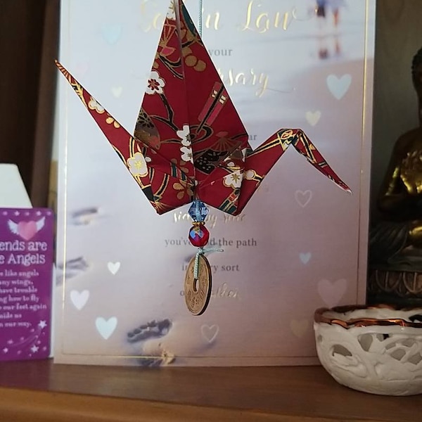 Good Luck Gift, Graduation Gift, Origami Crane Keepsake Gift, 1st ...