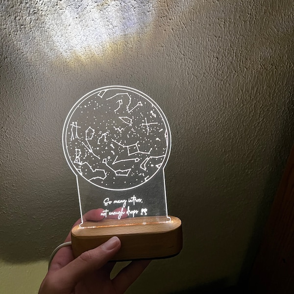 Star Map on Night Light - Personalized Constellation Map - Custom Night ...