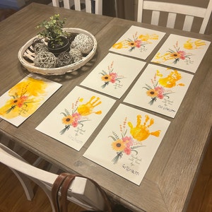 Happy Birthday Handprint Art Gift Keepsake Balloons Bouquet Craft DIY ...