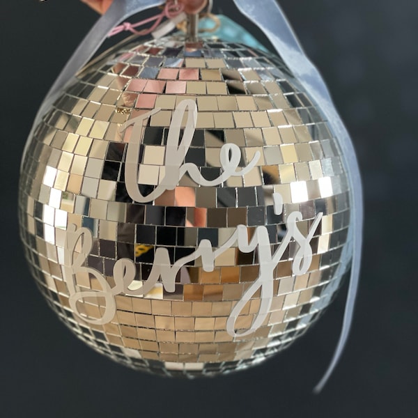 Personalised Disco Ball - Vinyl Lettering - Birthday Disco Ball - Disco ...