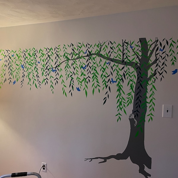 Weeping Willow Wall Decals, Hanging Vines Willow Leaf Wall Decals ...