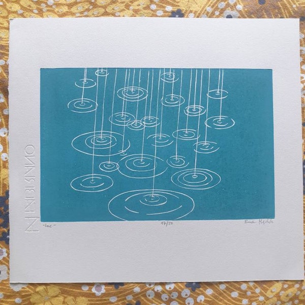 Linocut Ink Octopus Original Art Print, Limited Edition, Zoological ...