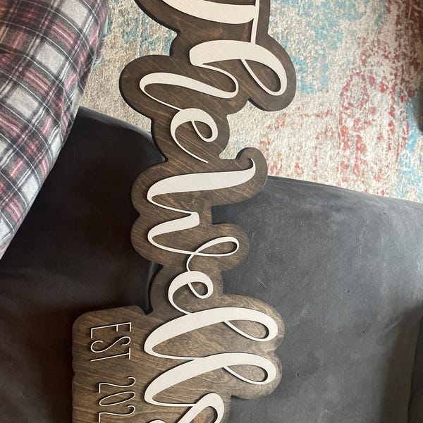 Large Last Name Sign, Cut Out Last Name Sign, Wedding Name Sign, Double ...