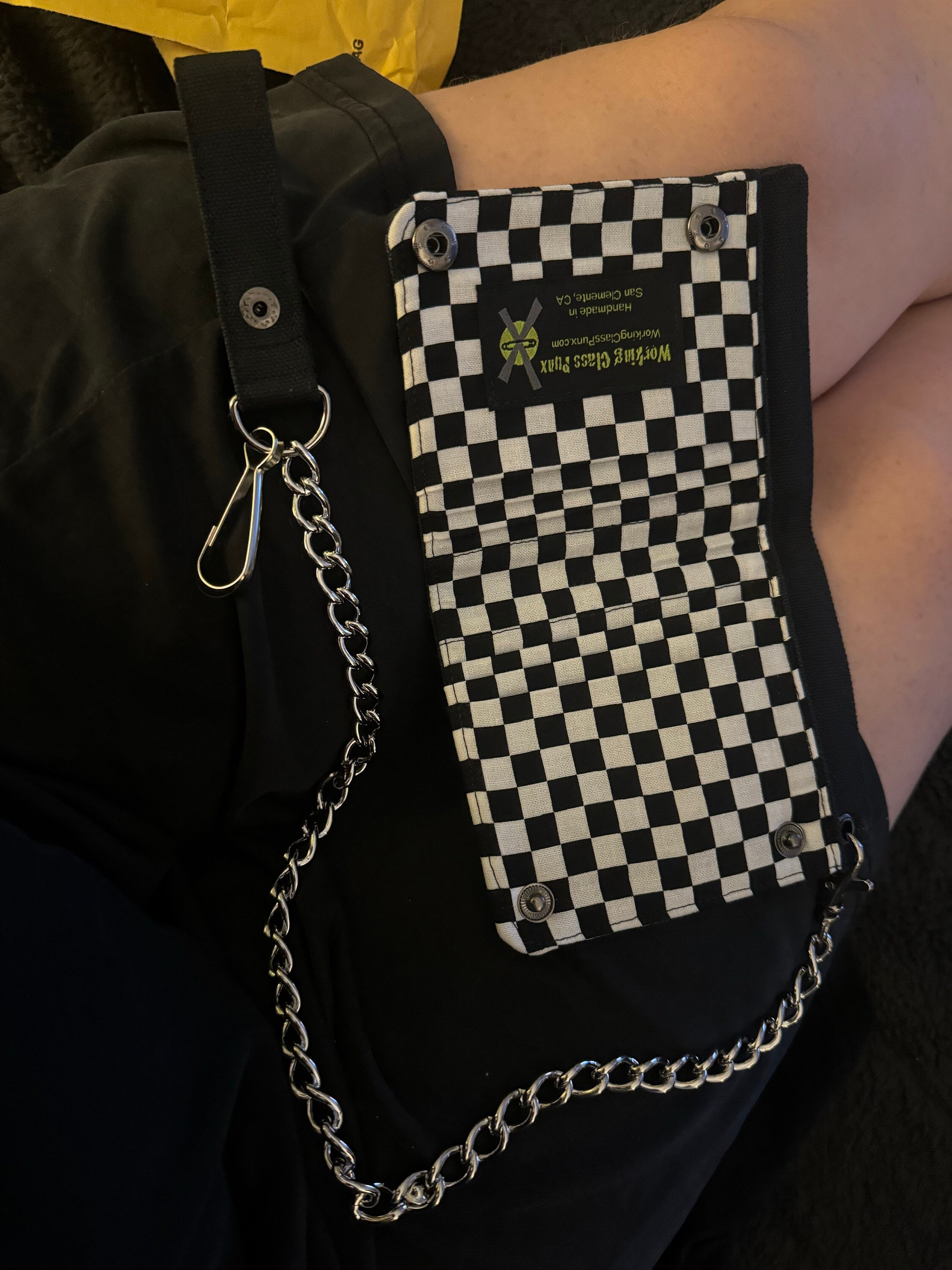 Vegan Chain Wallet Black and White Checkered, Skater Punk, Ska Core ...