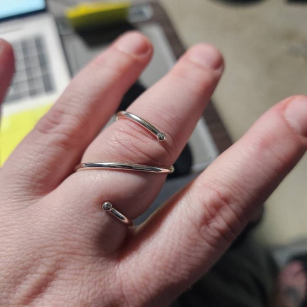 BUNDLE OF 10 Adjustable Swan Splint Ring - Sterling Silver Swan Splint ...