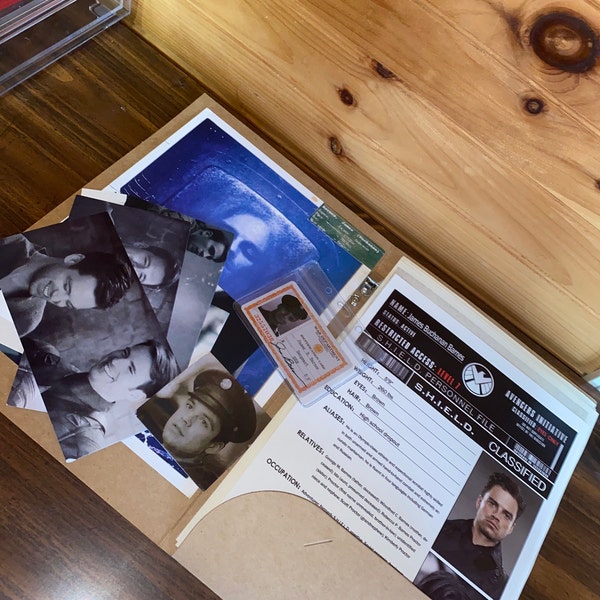 Bucky Barnes Secret File Winter Soldier S.H.I.E.L.D. Files Paper Props ...