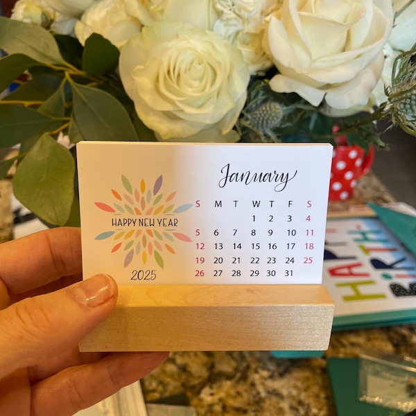 2026 Mini Desk Calendar, Stand Option, Choose Start Month, Academic ...