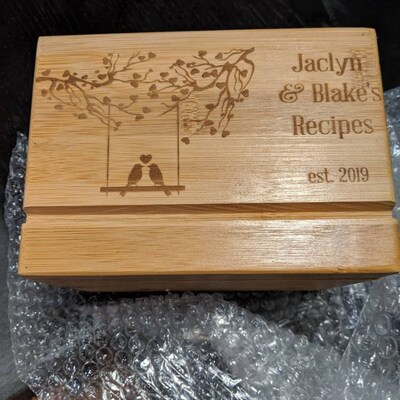 Personalized Recipe Box, Family Wood Recipe Box, Custom Wooden Recipe ...